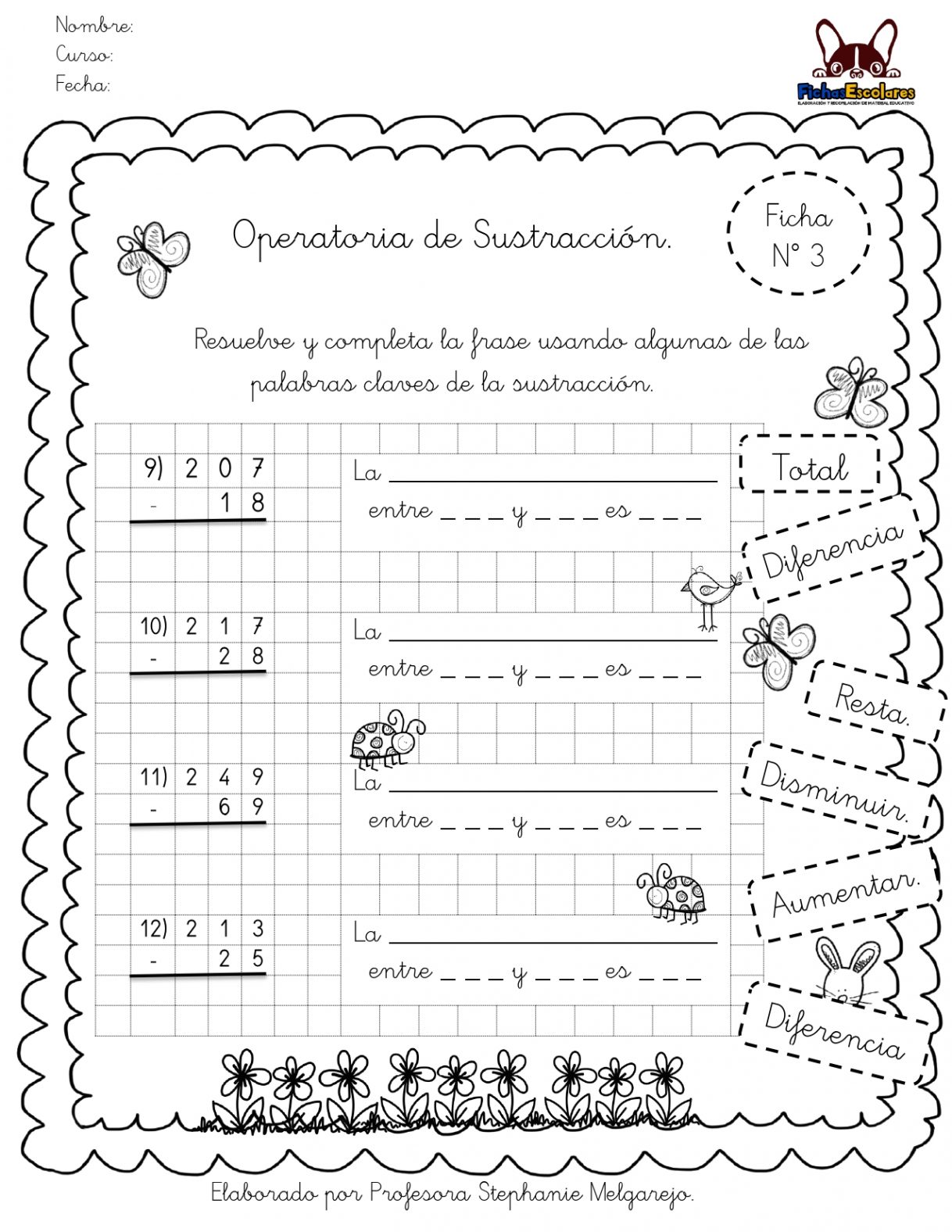 Adiciones y sustracciones con reserva – 1