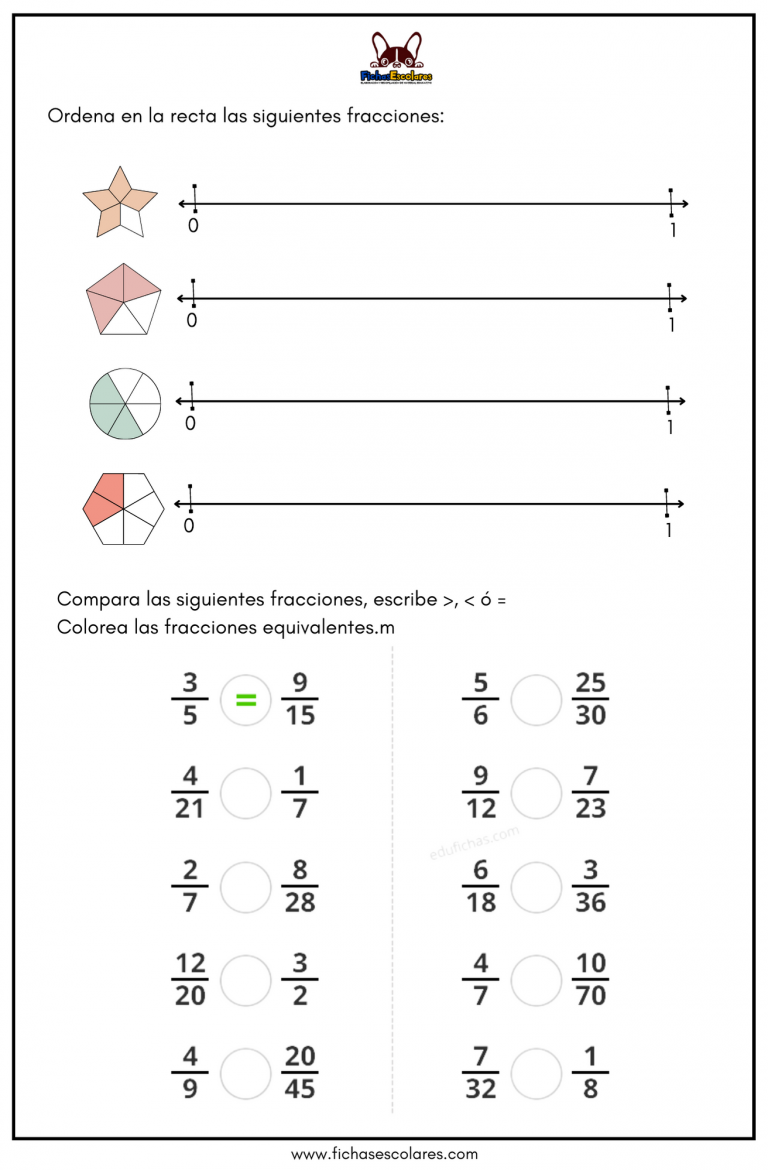 Fracciones ficha para practicar.