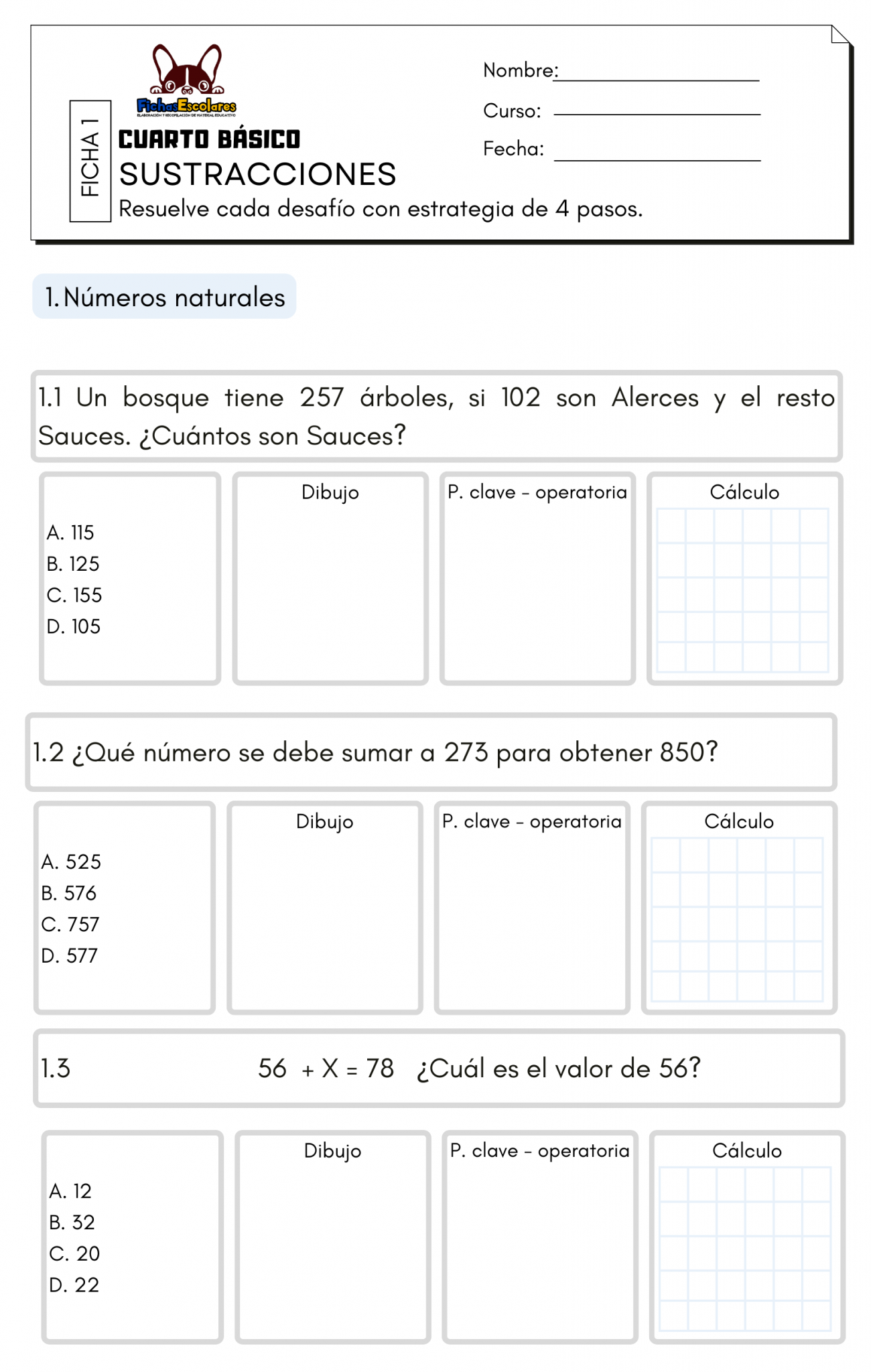 Problemas matemáticos sustracciones, números: naturales, fraccionarios ...