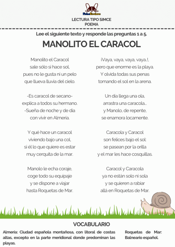 Comprensión Poema